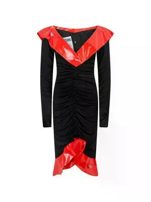 Moschino Long-sleeve Ruched Midi Dress