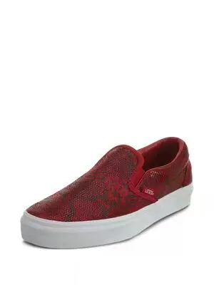 VANS Classic Snakeskin-effect Slip-ons - Red