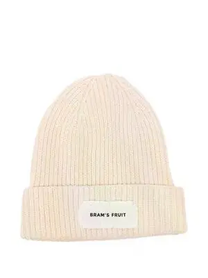 BRAM’S FRUIT Ribbed-knit Logo-patch Beanie Hat - Neutrals