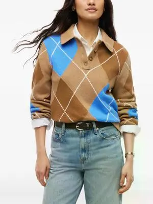 Tommy Hilfiger Argyle-pattern Polo-collar Sweater
