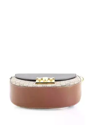 Gucci Padlock Saddle Shoulder Bag Gg Coated Canvas And Leather Medium Crossbody Bag