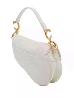 Dior 2020 Mini Oblique Embroidered Canvas Saddle Bag Satchel