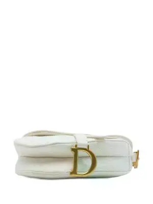Dior 2020 Mini Oblique Embroidered Canvas Saddle Bag Satchel
