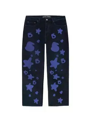 SP5DER Beluga Star-print Jeans - Blue