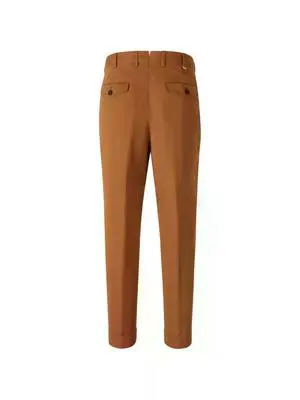 PT TORINO Pleated Turn-up Tailored Trousers - Brown