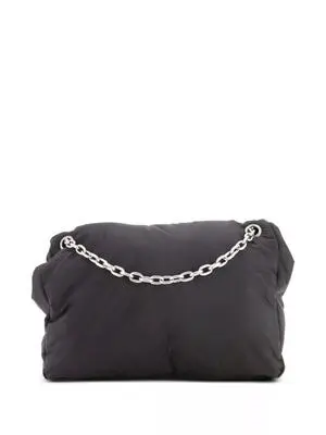 Balenciaga Monaco Chain Flap Nylon Large Shoulder Bag