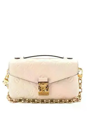 LOUIS VUITTON Pochette Metis Monogram Empreinte Leather East West Crossbody Bag - Neutrals