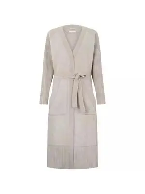Fedeli Belted Ribbed-sleeve Cardigan