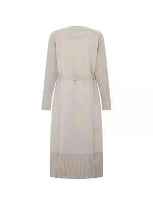 Fedeli Belted Ribbed-sleeve Cardigan