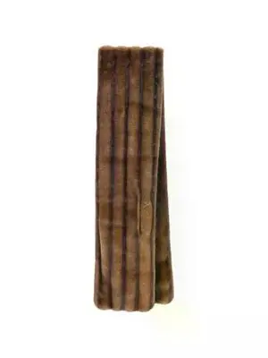 THE FRANKIE SHOP Faux-fur Striped Scarf - Brown