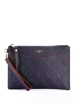 LOUIS VUITTON Pochette Melanie Monogram Empreinte Leather Mm Clutch Bag - Blue