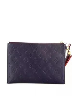 LOUIS VUITTON Pochette Melanie Monogram Empreinte Leather Mm Clutch Bag - Blue