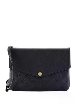 LOUIS VUITTON Twice Handbag Monogram Empreinte Leather Crossbody Bag - Black