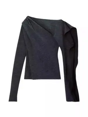 Alexander Wang Off-shoulder Ruffled Sweater - Grey