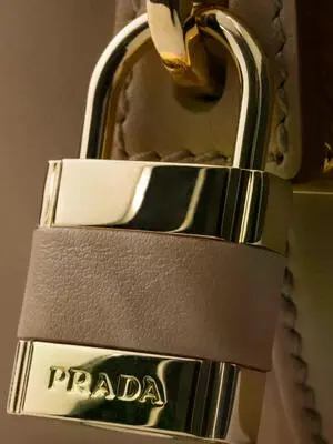 Prada Medium Leather Top-handle Bag - Neutrals
