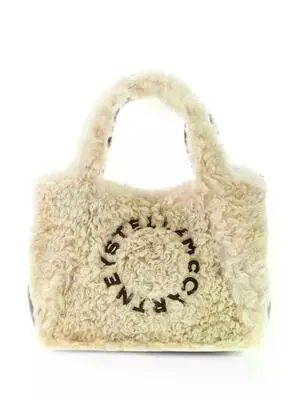 Stella McCartney Logo-embroidered Shearling-effect Tote Bag