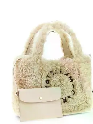 Stella McCartney Logo-embroidered Shearling-effect Tote Bag