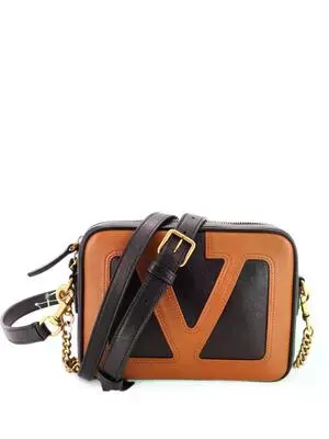 Valentino Garavani Viva Superstar Chain Leather Small Crossbody Bag - Black