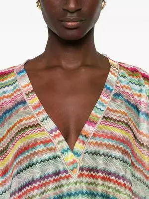 Missoni Zigzag Knit Kaftan Midi Dress - Neutrals