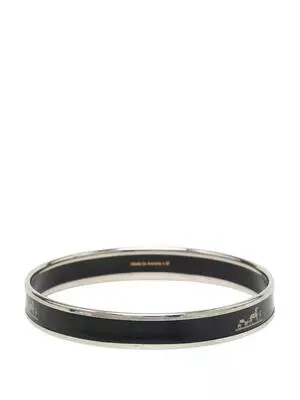 Hermès 1980-2000 Narrow Caleche Enamel Bangle 65 Costume Bracelet - Black