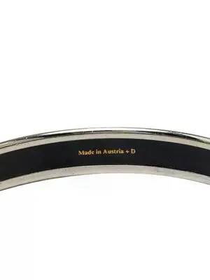 Hermès 1980-2000 Narrow Caleche Enamel Bangle 65 Costume Bracelet - Black