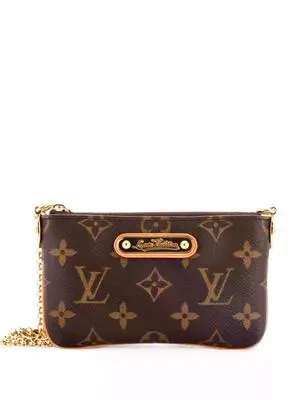 LOUIS VUITTON Milla Pochette Monogram Canvas Pm Clutch Bag - Brown