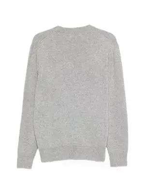 LARDINI Ribbed-trim Crew-neck Sweater - Grey