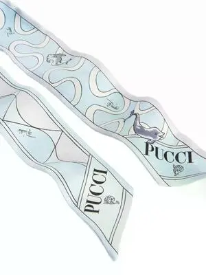 Emilio Pucci Mixed-print Silk Bandeau - Blue