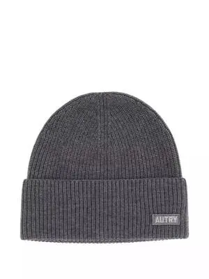 AUTRY Ribbed-knit Beanie Hat - Grey