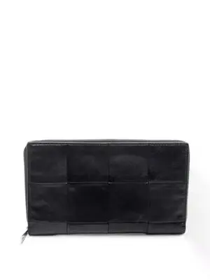 Bottega Veneta 2000s Intrecciato Long Wallet - Black