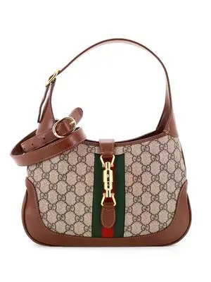 Gucci Jackie 1961 Gg Coated Canvas Small Hobo Bag - Brown