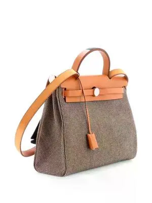 Hermès Herbag Zip Criss Viking Toile And Leather 31 Shoulder Bag - Black