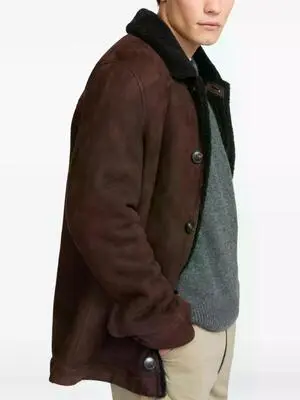 YVES SALOMON Shearling-trimmed Suede Jacket