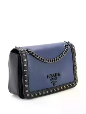 Prada Chain Flap Bag Studded Glace Calf Small Crossbody Bag