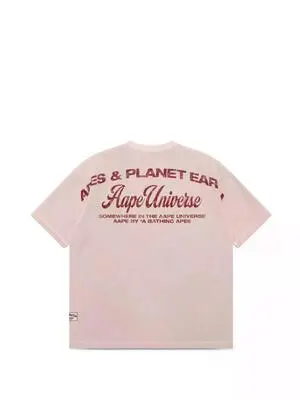 AAPE BY *A BATHING APE Moonface-detail Logo-print T-shirt - Pink