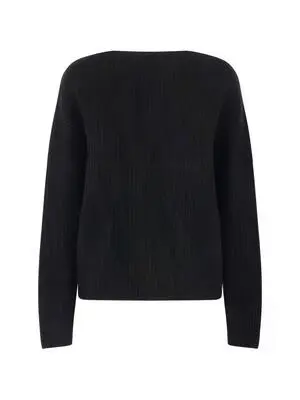 Dusan Ribbed-knit Batwing-sleeve Sweater - Black