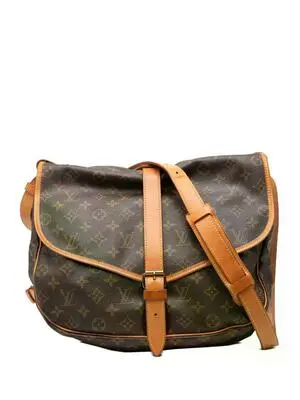LOUIS VUITTON 1991 Monogram Saumur 35 Crossbody Bag - Brown