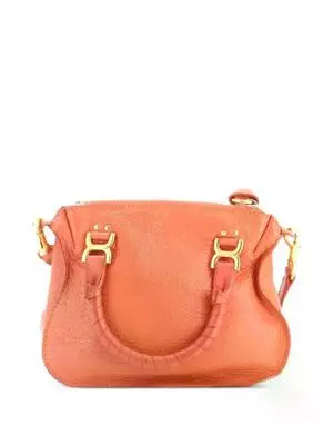 Chloé Marcie Satchel Leather Baby Crossbody Bag - Orange
