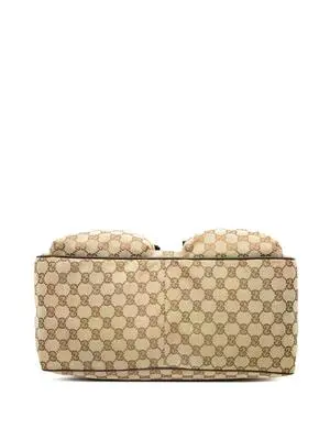 Gucci 2000-2015 Gg Canvas Web Double Pockets Tote Bag