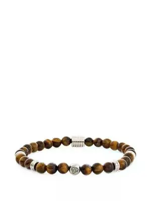 Pal Zileri Tiger's Eye Beaded Bracelet - Silver