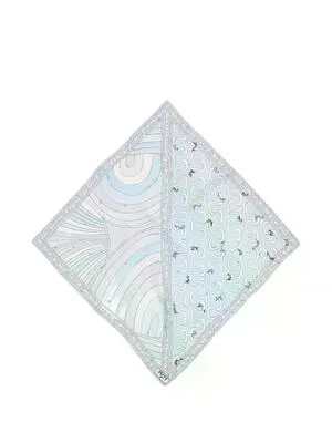 Emilio Pucci Onda And Iride Print Silk Scarf - Blue