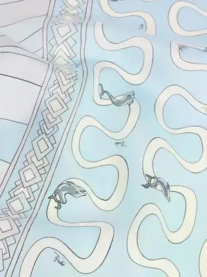 Emilio Pucci Onda And Iride Print Silk Scarf