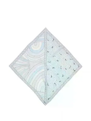 Emilio Pucci Onda And Iride Print Silk Scarf - Blue