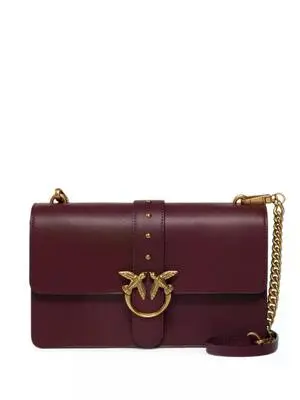 Pinko Medium Love Bag One Leather Handbag With New Buckle - Red