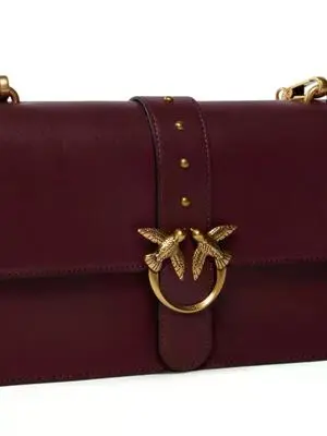 Pinko Medium Love Bag One Leather Handbag With New Buckle - Red