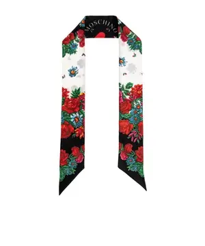 Moschino Floral Motif Satin Scarf - Multicolor