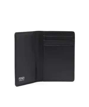 Fendi Ff Card Holder Full-grain Leather Card Holder