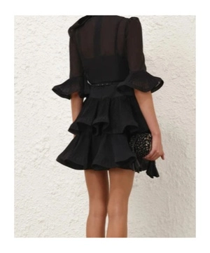 Zimmermann Pleated Sleeved Mini Dress