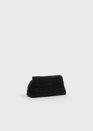TOTEME Mini T-lock Woven-leather Clutch