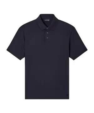 Emporio Armani Textured Knit Polo Shirt - Black
